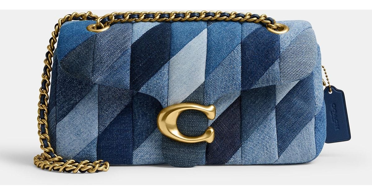 COACH Patchwork Denim Tabby Shoulder Bag 20 in Blue | Lyst