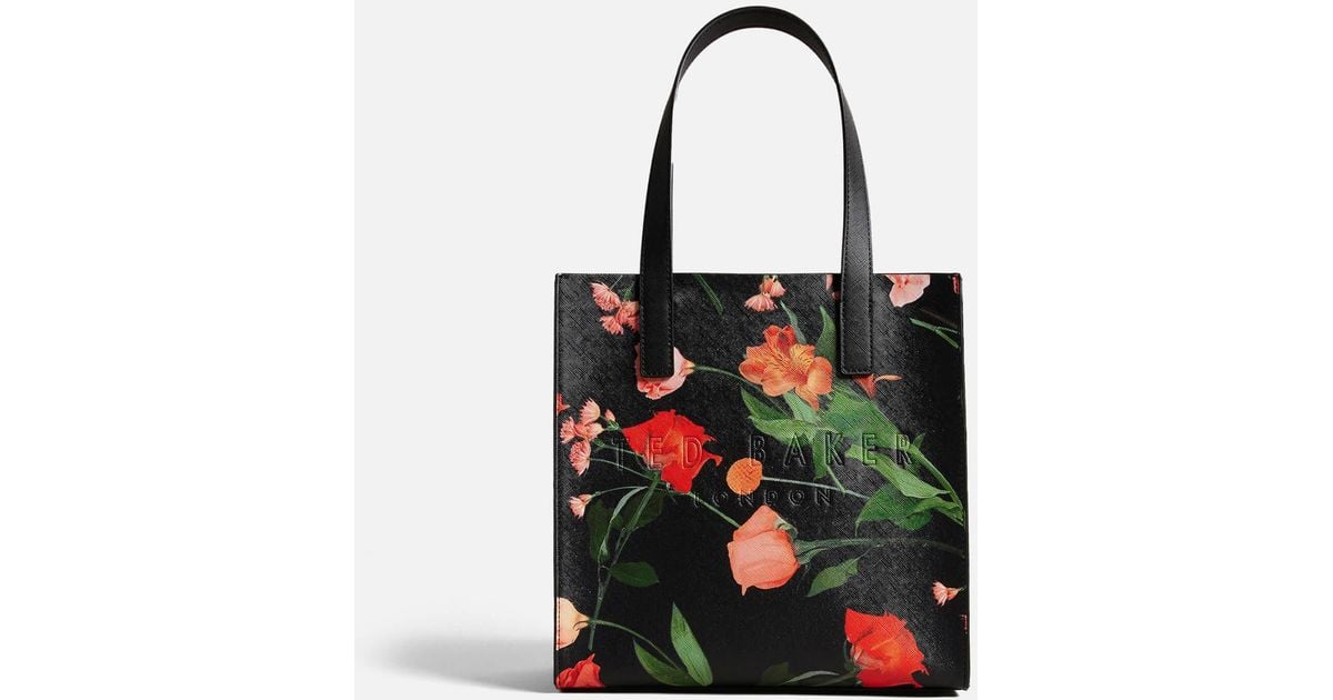 Ted Baker Flircon Logo-embroidered Floral-print Large Faux-leather Tote ...