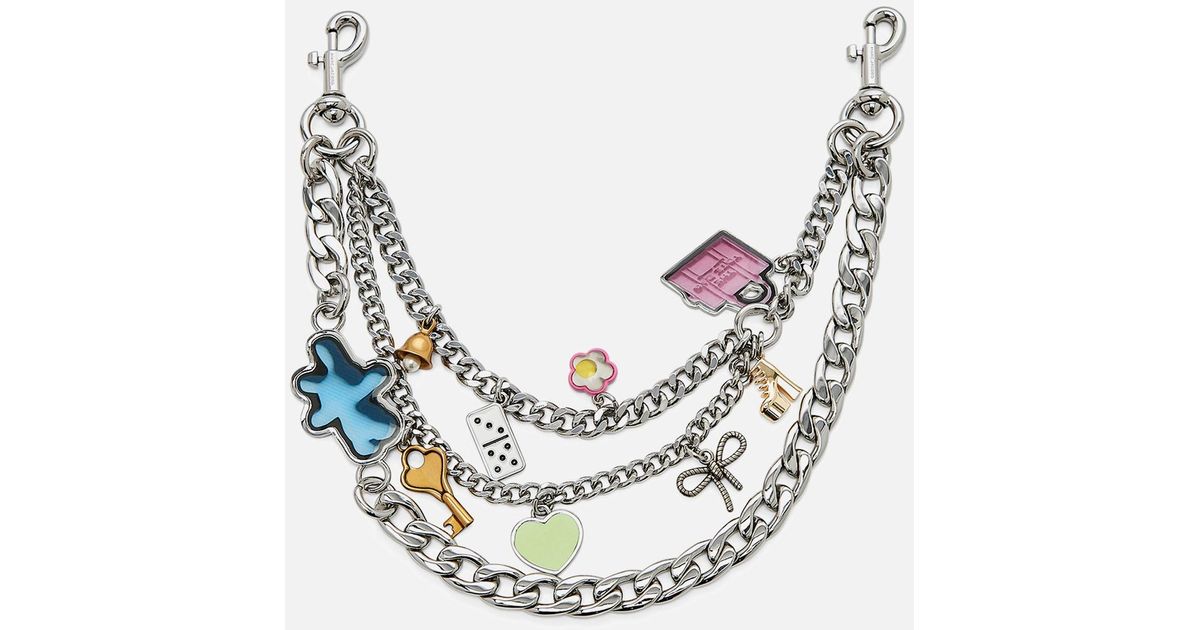 Marc Jacobs The Sticker Charm Silver-tone Shoulder Strap in Metallic | Lyst