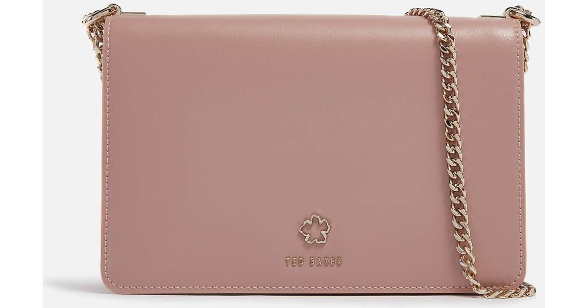 Ted Baker Jorjey Flower Leather Shoulder Bag in Pink | Lyst UK