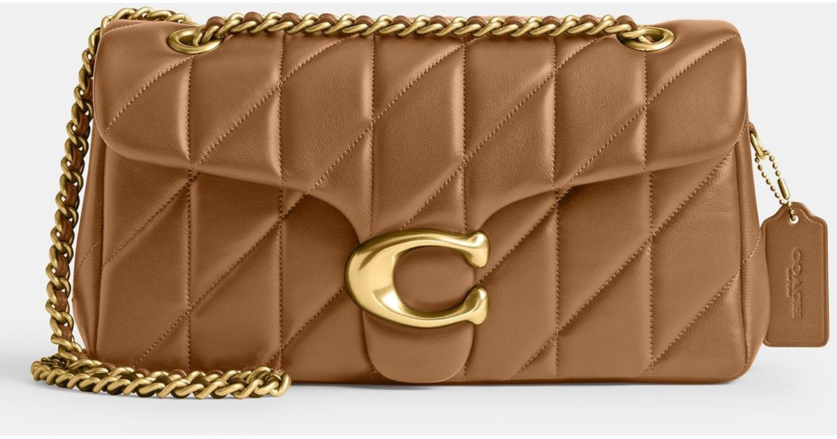 COACH Tabby 26 Leather Shoulder Bag in Brown | Lyst