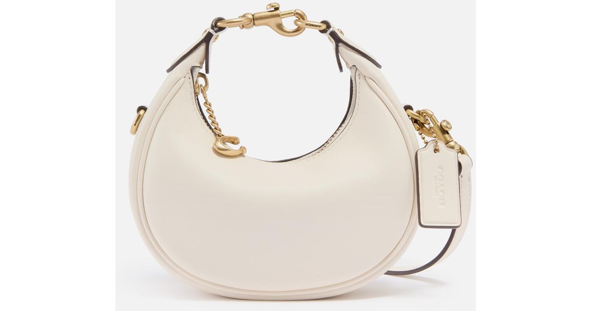 COACH Jonie Full-grain Glovetanned Leather Petite Bag in White | Lyst