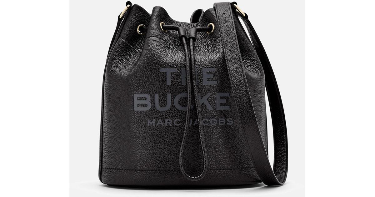 Marc Jacobs The Leather Large Bucket Bag in Black | Lyst