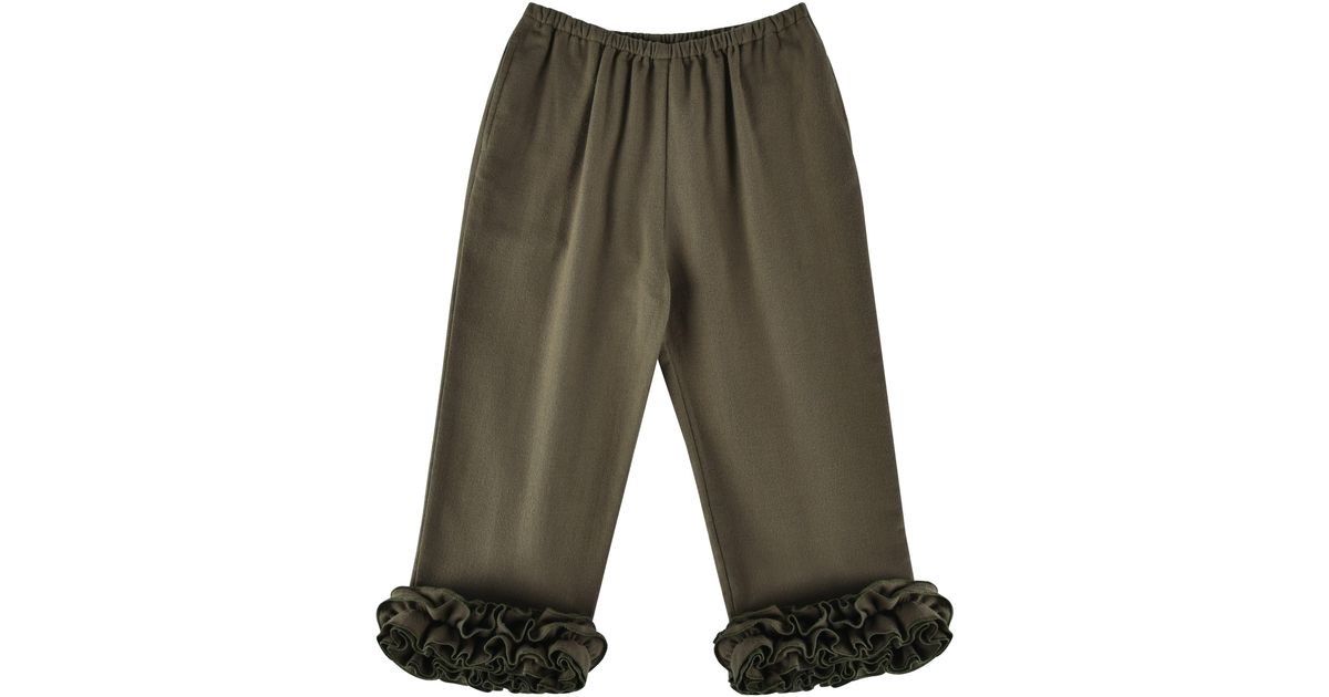 My Mum Made It Mini Flannel Ruffle Pant in Gray | Lyst