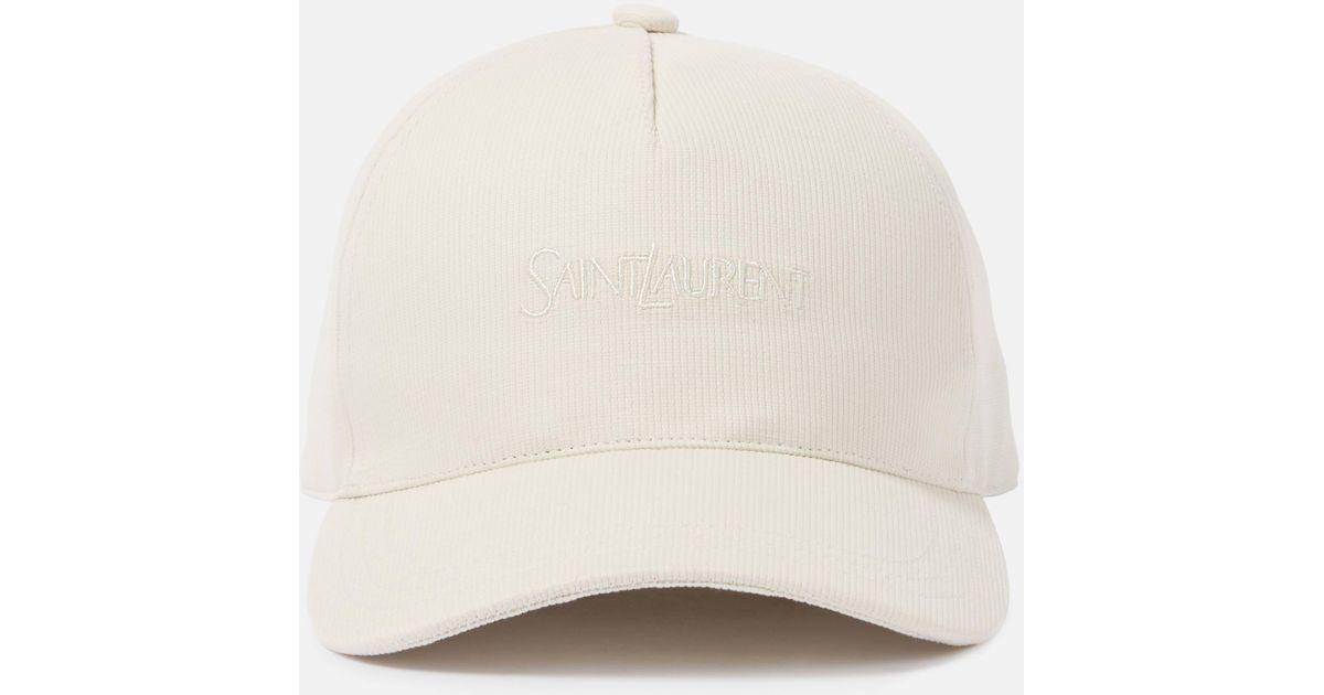Saint Laurent Embroidered Baseball Cap in Natural | Lyst UK