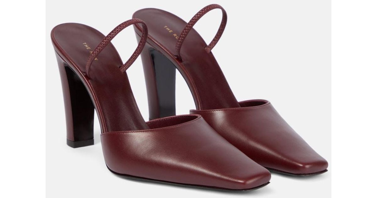 The Row Leather Slingback Pumps in Purple | Lyst