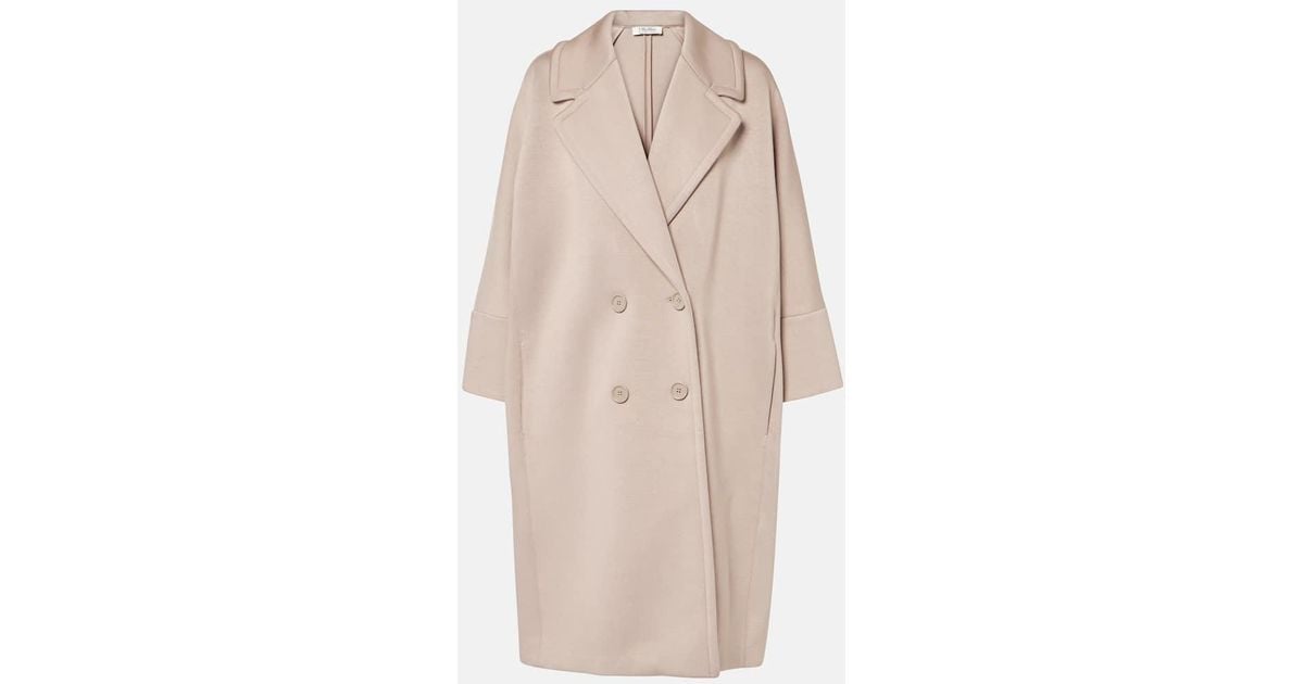 Max Mara Emma Jersey Coat in Natural | Lyst