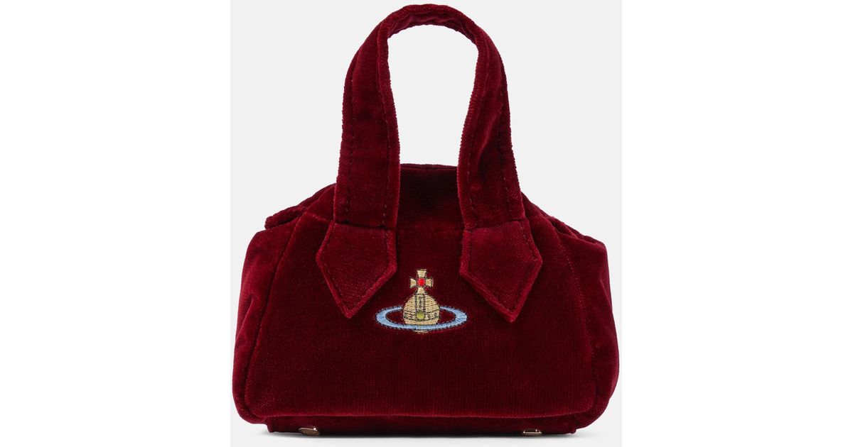 Vivienne Westwood Yasmine Mini Velvet Tote Bag in Red | Lyst