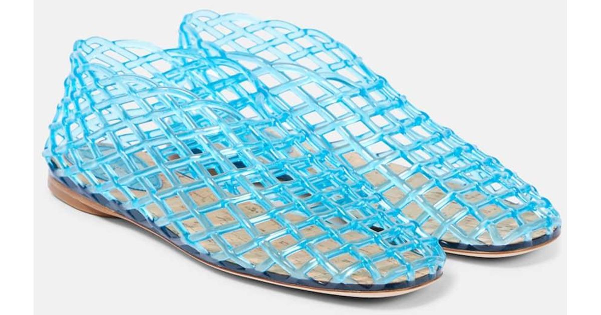 The Row Mara Fishnet Pvc Ballet Flats in Blue | Lyst