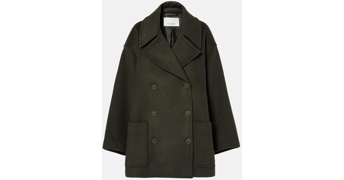 Frankie Shop Marian Oversized Wool-Blend Peacoat in Black | Lyst