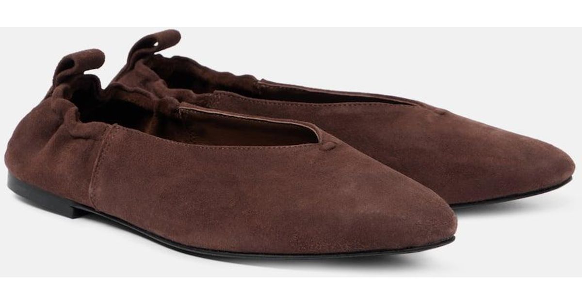 A.Emery Suede Pointed-Toe Ballet Flats in Brown | Lyst