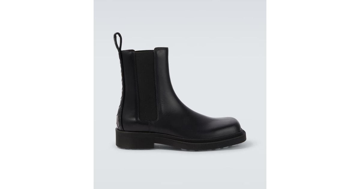 Bottega Veneta Ben Leather Chelsea Boots in Black for Men | Lyst UK