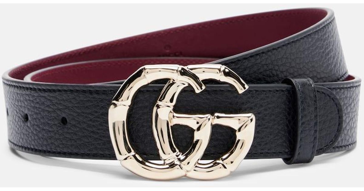 Gucci Gg Leather Belt in Black | Lyst UK