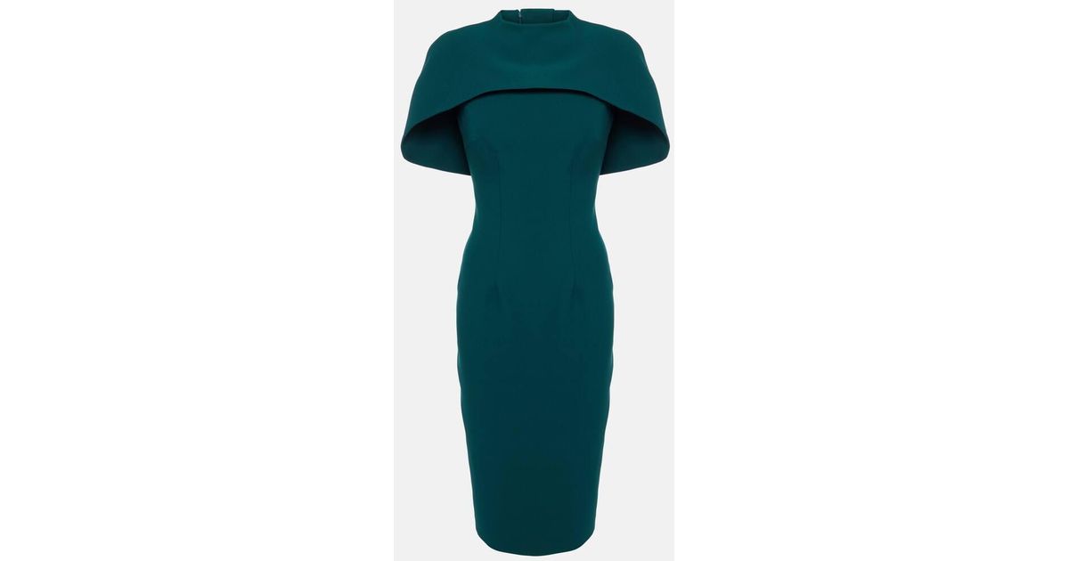 Safiyaa Kalika Caped Midi Dress in Green | Lyst