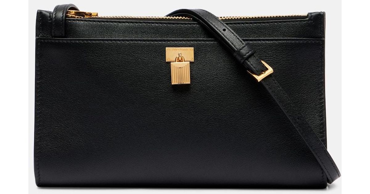 Tom Ford Padlock Mini Leather Crossbody Bag in Black | Lyst