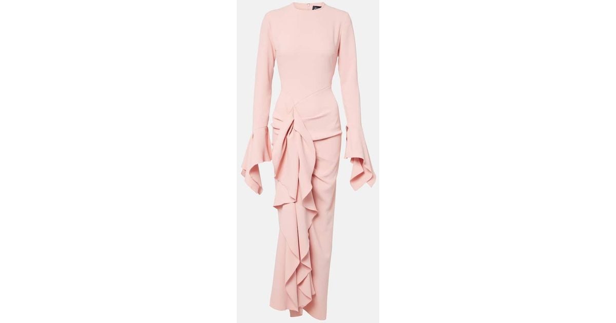 Solace London Della Draped Gown in Pink | Lyst