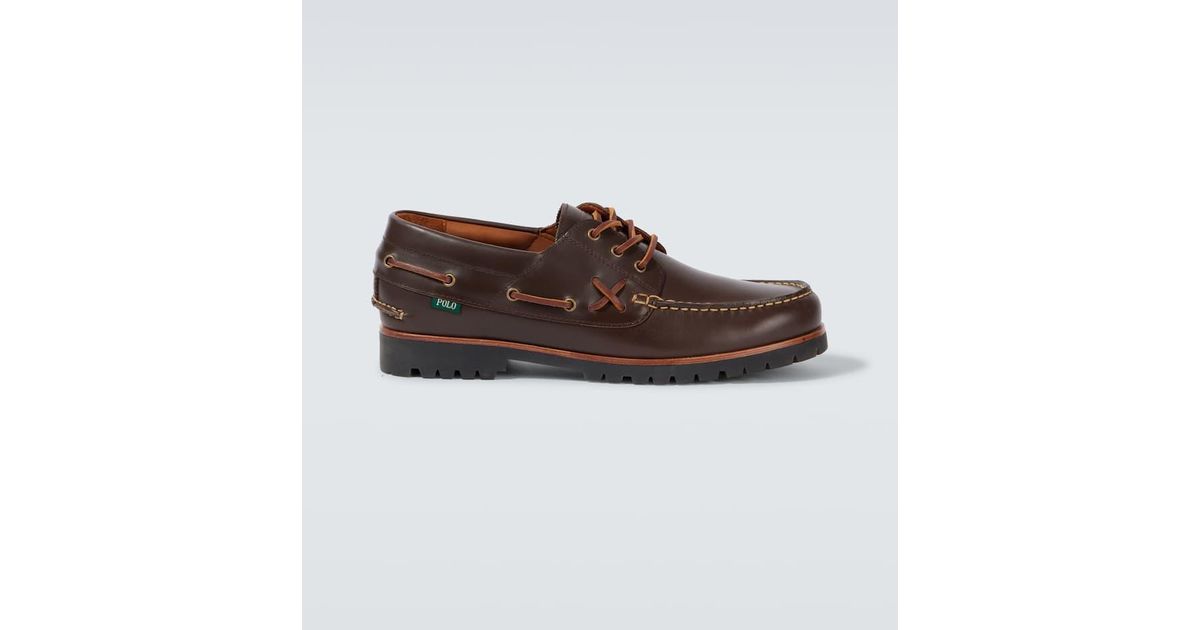 Polo Ralph Lauren Ranger Leather Boat Shoes in Brown for Men | Lyst UK