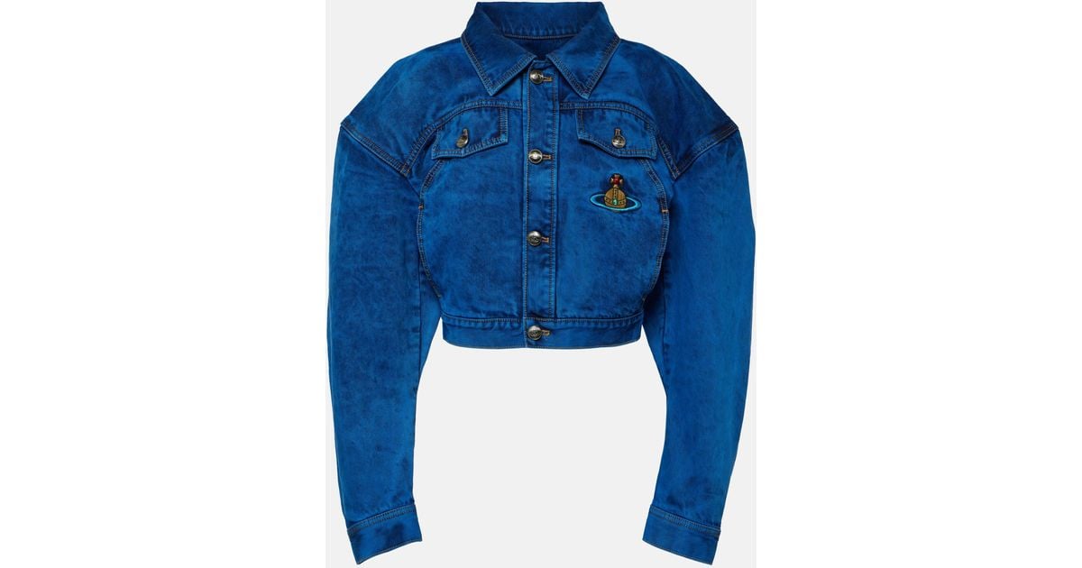 Vivienne Westwood Boxer Cropped Denim Jacket in Blue | Lyst UK
