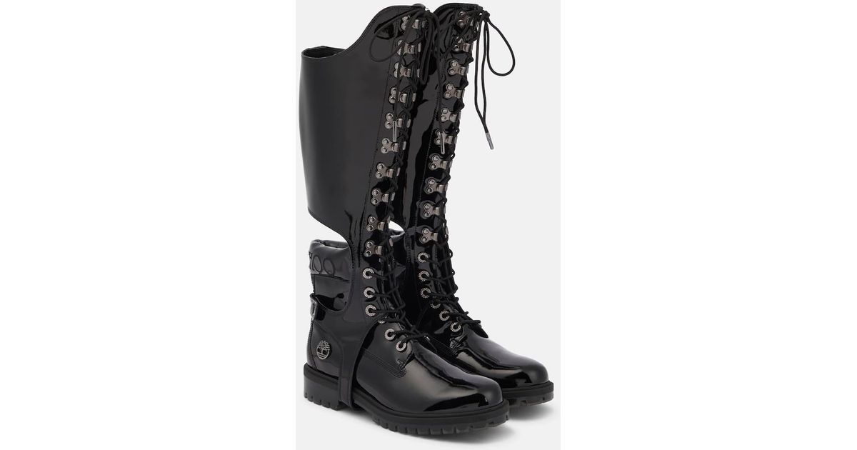 Jimmy Choo X Timberland Convertible Patent Leather Boots in Black | Lyst