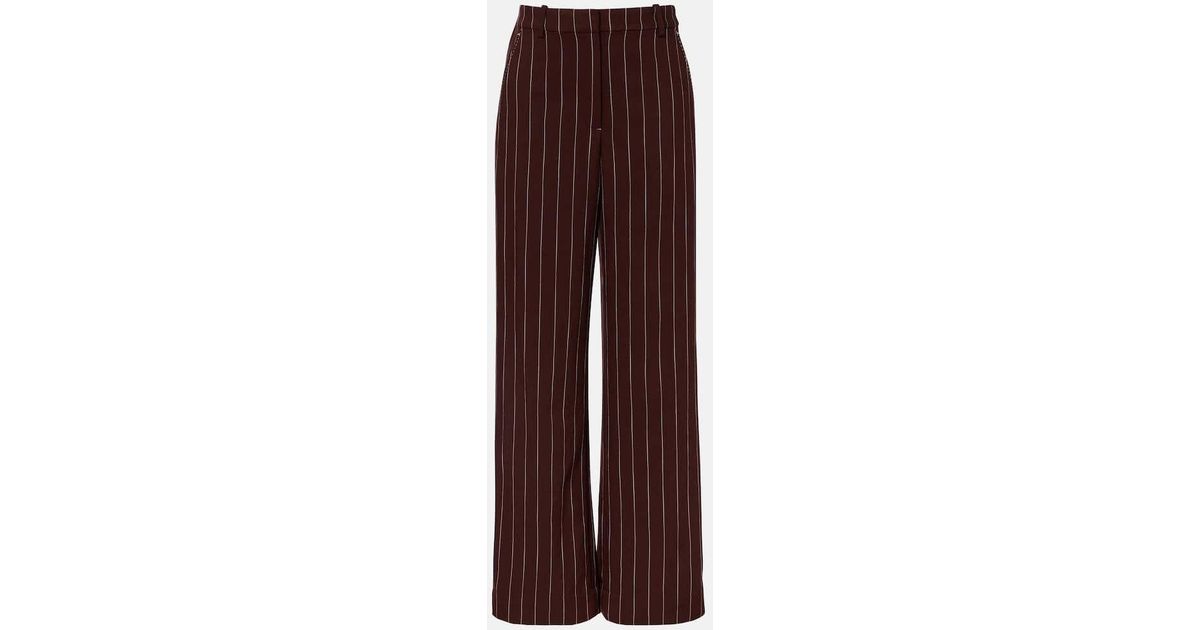 Jonathan Simkhai Tavar Pinstripe Wide-Leg Pants in Purple | Lyst UK