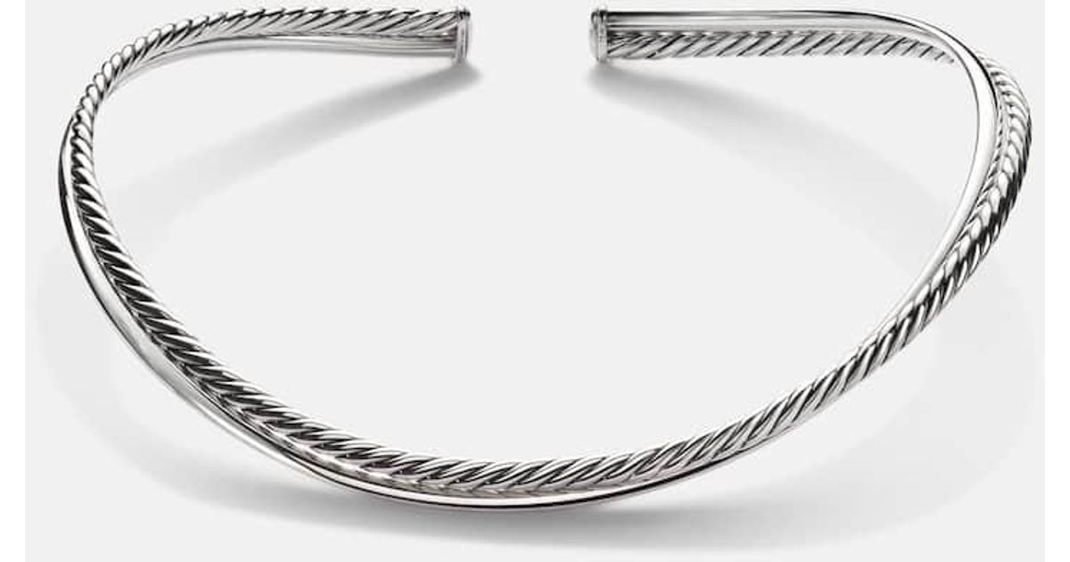 David Yurman Bold Crossover Sterling Necklace in White | Lyst UK