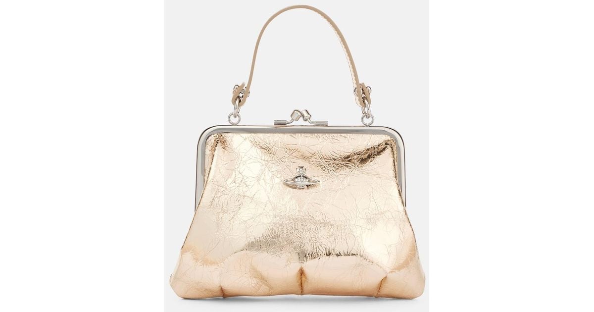 Vivienne Westwood Granny Small Metallic Leather Tote Bag in Natural | Lyst UK