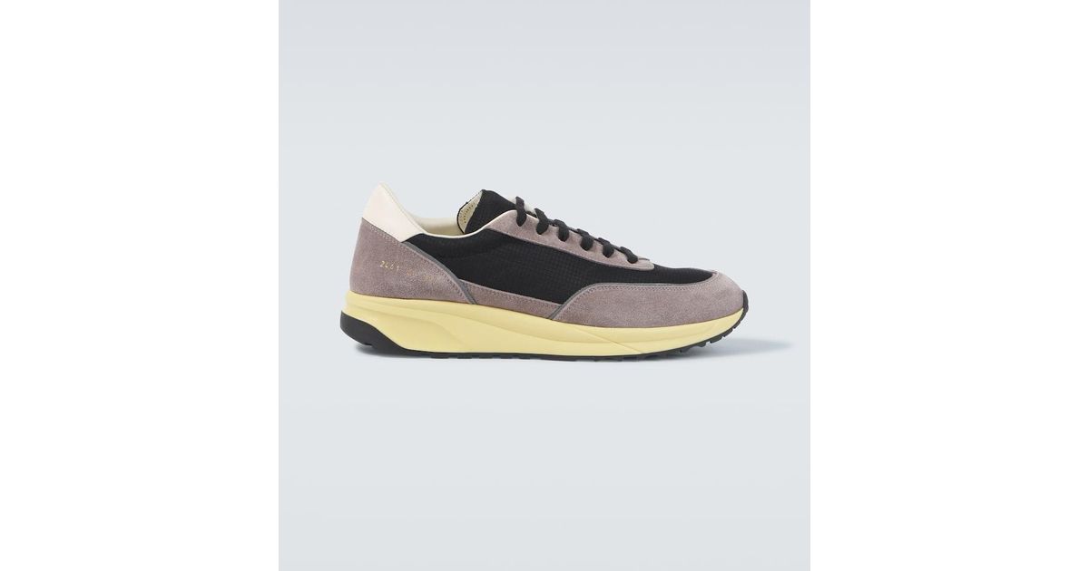 Common Projects Track Classic Suede-Trimmed Sneakers in Gray for Men | Lyst