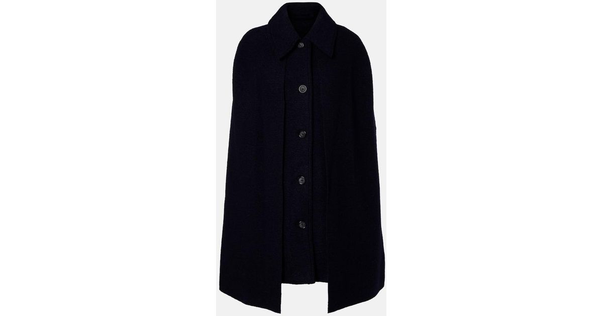 TOTEME Wool Boucle Cape in Blue | Lyst UK
