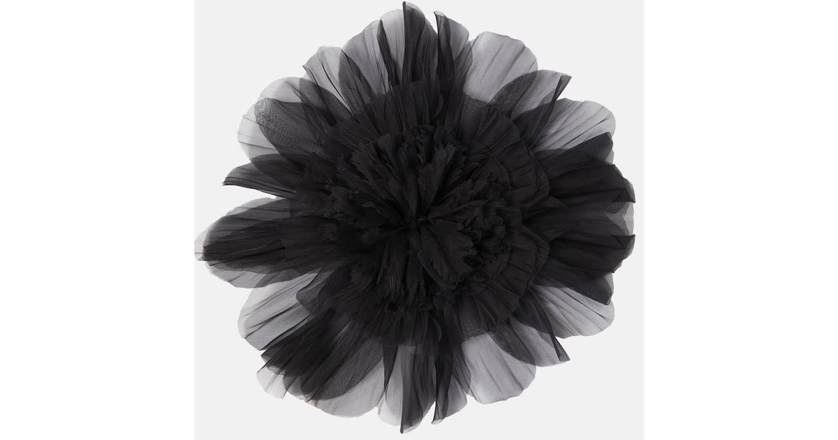 Nina Ricci Organza Silk Brooch in Black | Lyst