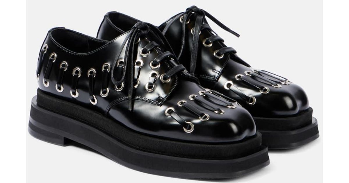 Simone Rocha 50 Lace-Up Flatform Derby Shoes in Black | Lyst