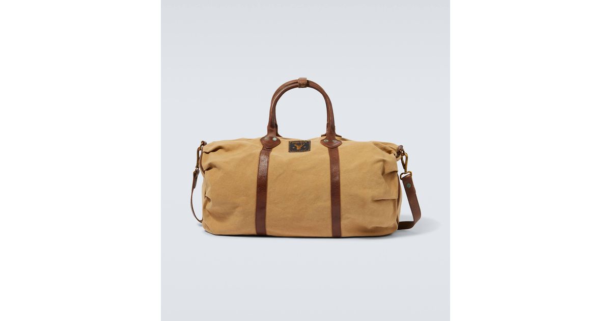 RRL Leather-trimmed Duffel Bag in Brown for Men | Lyst UK