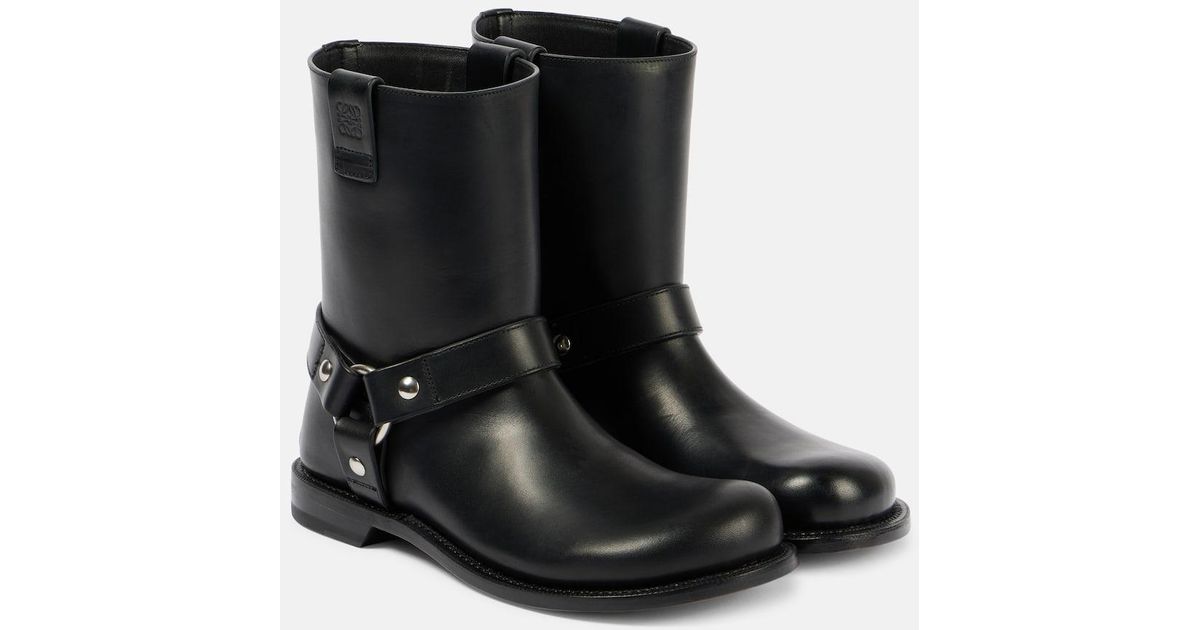 Loewe Luxury Campo Biker Boot In Calfskin in Black for Men | Lyst