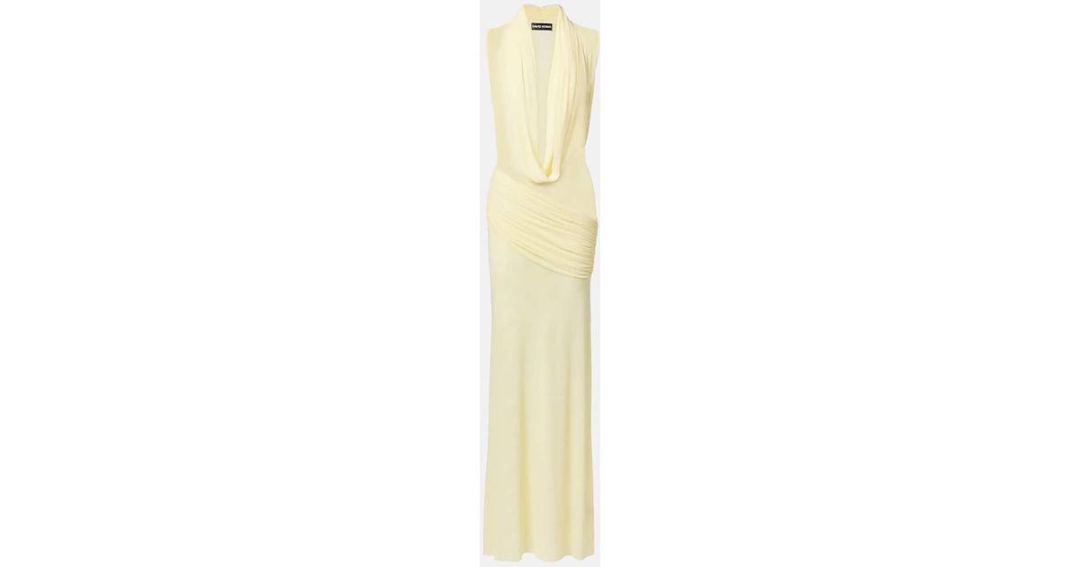 David Koma Semi-Sheer Gown in Yellow | Lyst