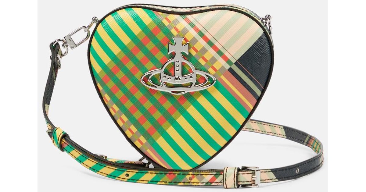 Vivienne Westwood Saff Heart Mini Faux Leather Shoulder Bag in Green | Lyst