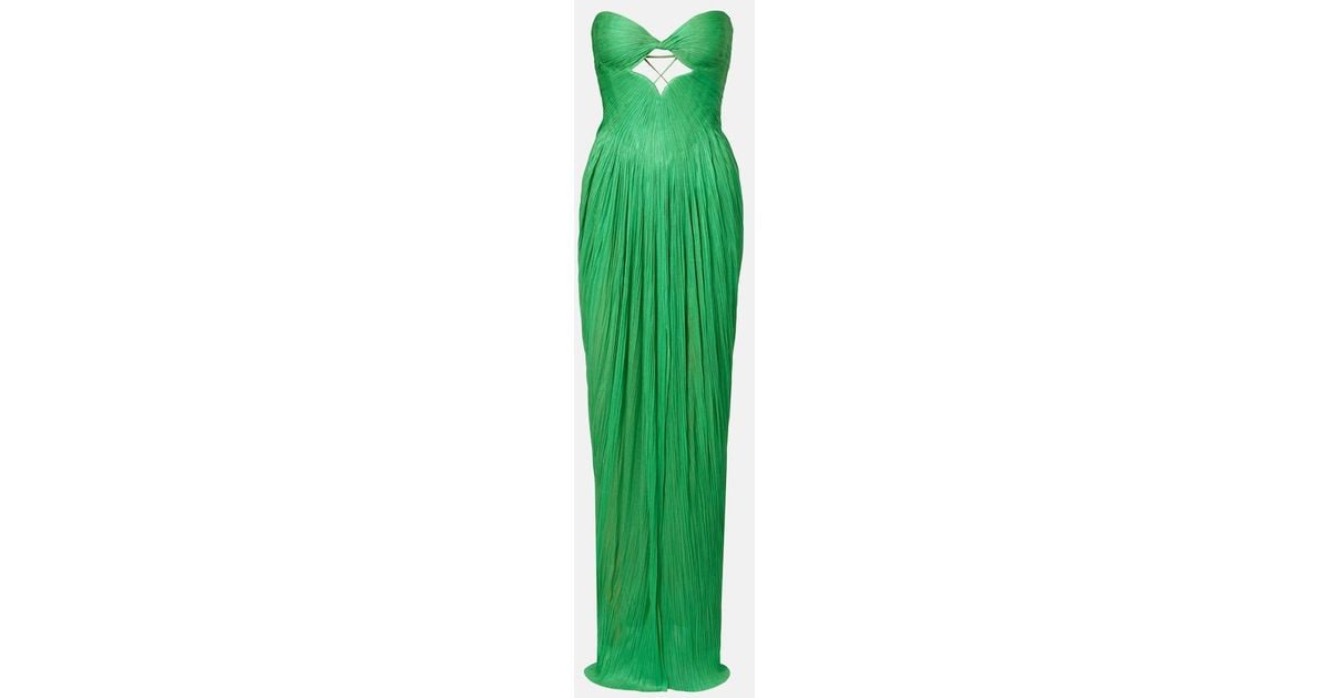 Maria Lucia Hohan Stephanie Cutout Silk Tulle Bustier Gown in Green | Lyst