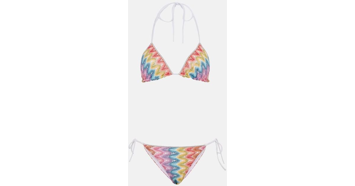 Missoni Zig Zag Pointelle Bikini in White | Lyst