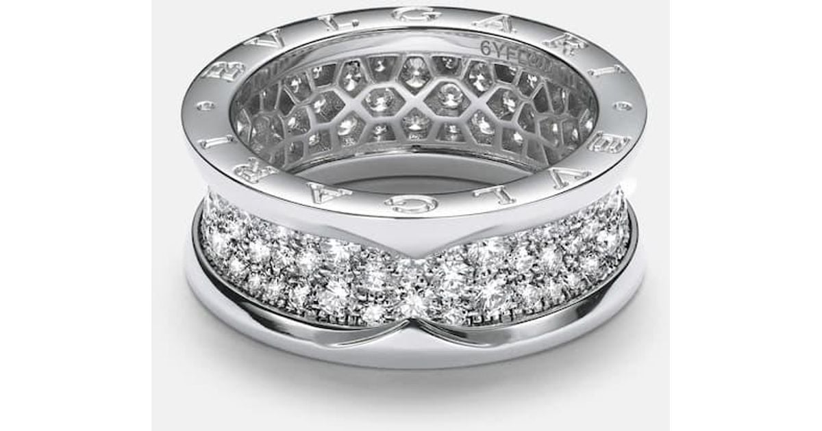 BVLGARI B.Zero1 18Kt Ring With Diamonds in White | Lyst