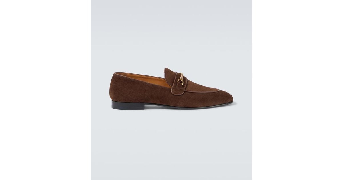 Tom Ford Liam Chain-Detail Suede Loafers in Brown for Men | Lyst