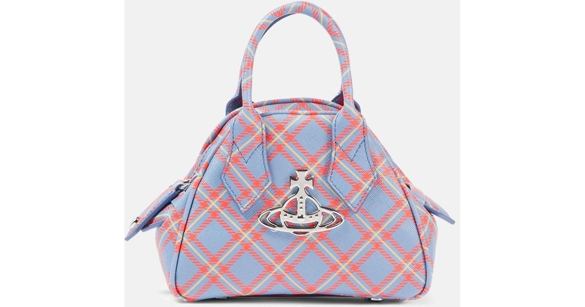 Vivienne Westwood Yasmine Mini Tartan Tote Bag in White | Lyst