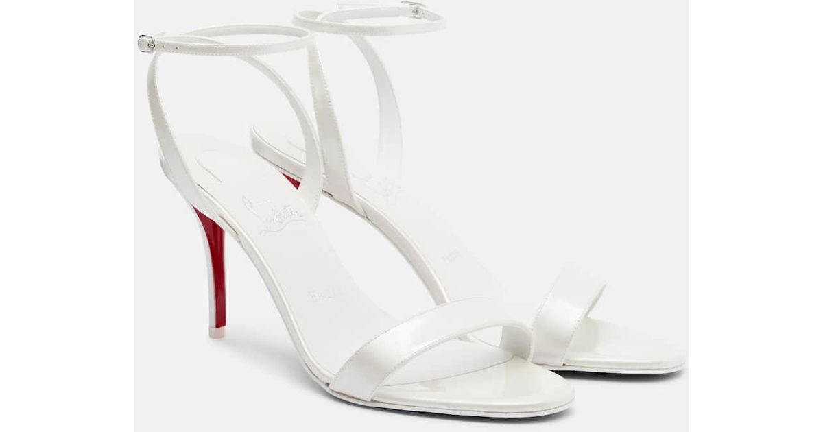 Christian Louboutin Miss Z 80 Patent Leather Sandals in White | Lyst
