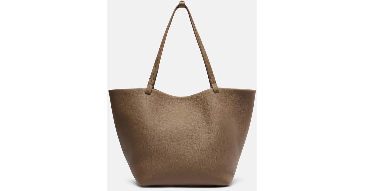 The Row Park Three Leather Tote Bag in Brown | Lyst UK