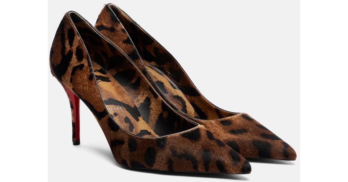 Christian Louboutin Miss Z 80 Leopard-Printed Calf Hair Pumps in Brown ...