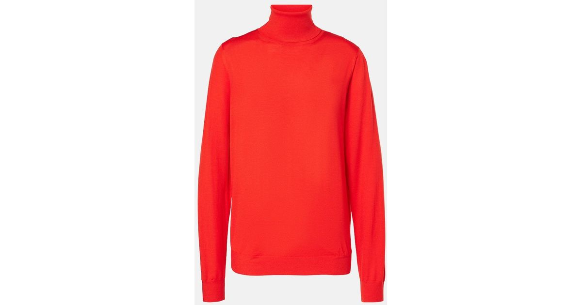 The Row Heva Wool Turtleneck Sweater in Red | Lyst