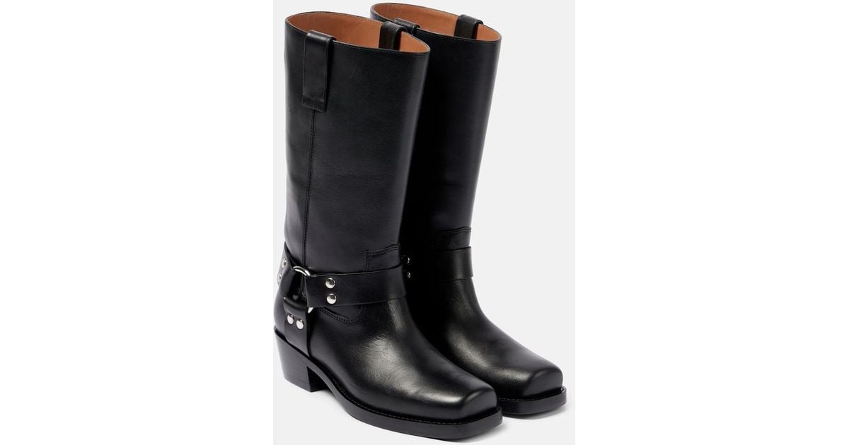 Paris Texas Roxy Leather Biker Boots in Black | Lyst