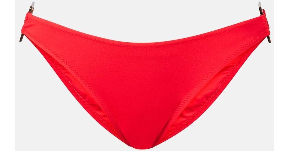 Melissa Odabash Paris Embellished Bikini Bottoms in Red | Lyst UK
