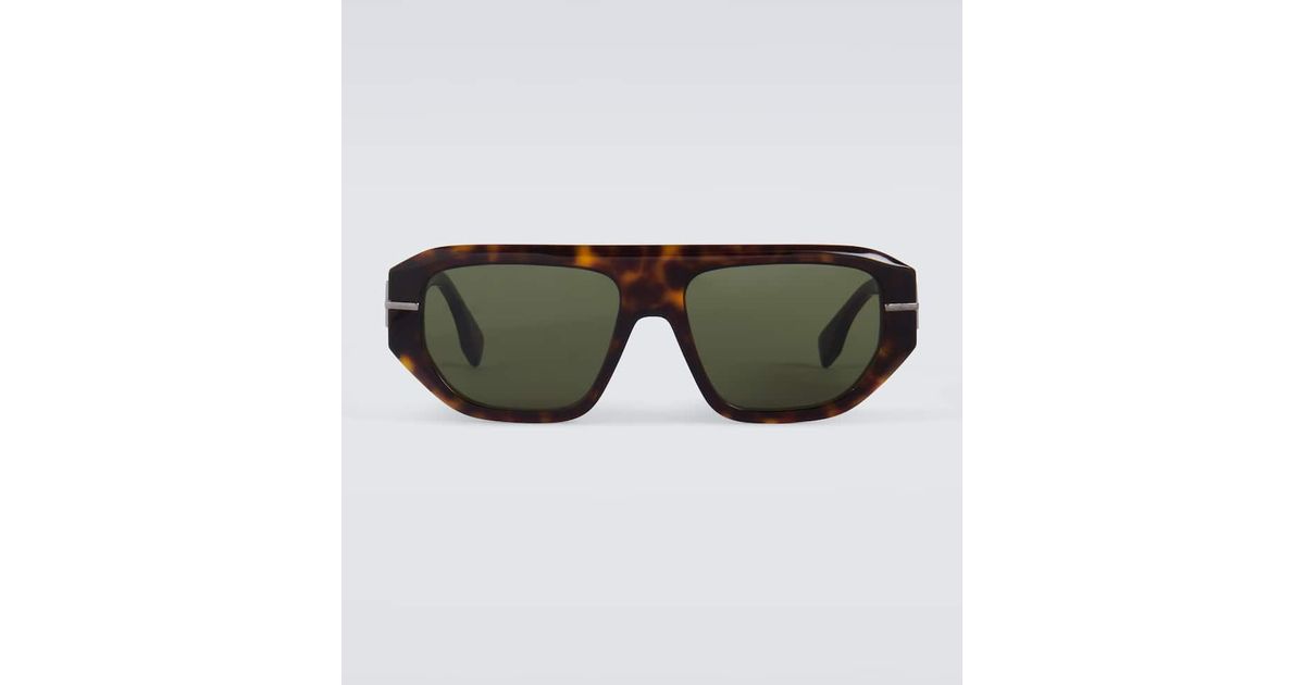 Fendi Graphy Aviator Sunglasses in Brown for Men | Lyst UK