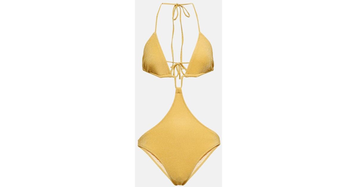 Bananhot Mellany Cutout Swimsuit in Metallic | Lyst