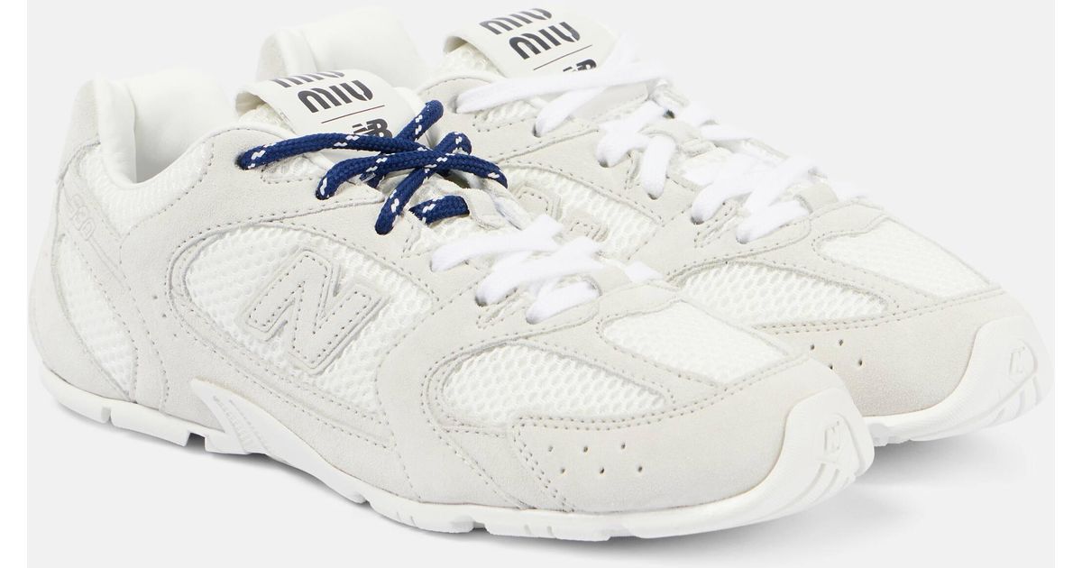 Miu Miu X New Balance 530 Sl Suede Sneakers in White | Lyst UK