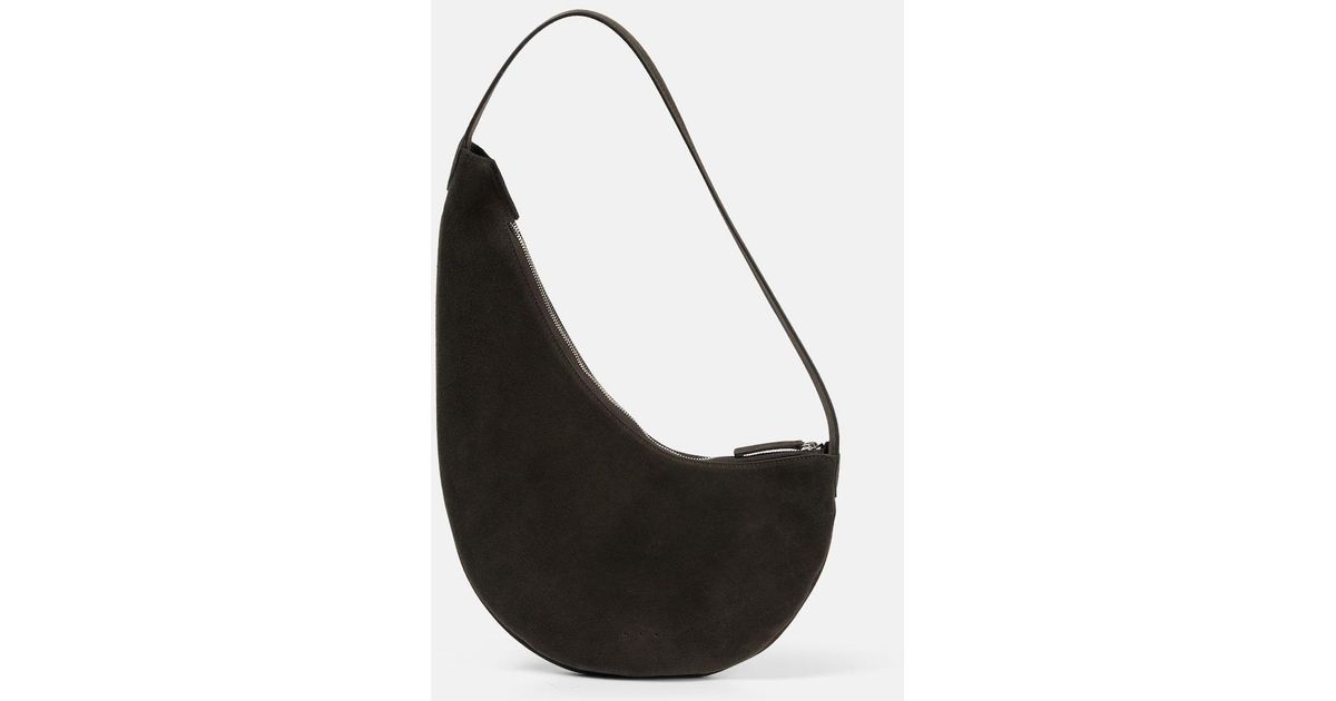 Aesther Ekme Lune Mini Suede Shoulder Bag in Black | Lyst