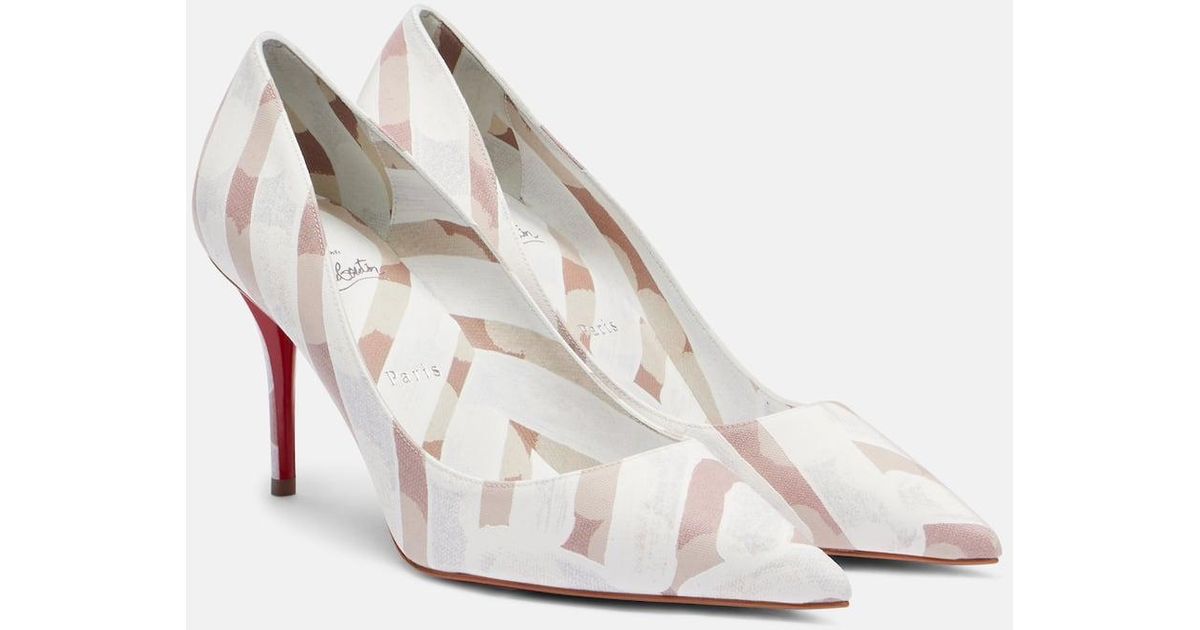 Christian Louboutin Miss Z 80 Printed Pumps in White | Lyst